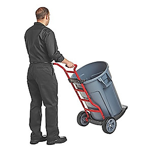 Rubbermaid Commercial Products Brute Construction and Landscape Dolly, 250-Pound Capacity, Red, Heavy Duty Dolly with Wheels