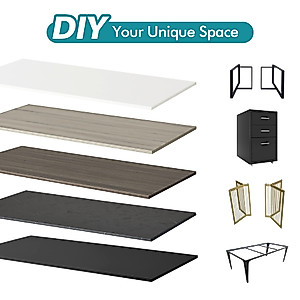 Kaboon 48x26 inches Tabletop, Solid One-Piece Desktop for Sit Stand Desk, Double Desks, L Desk DIY,Wood Countertop Home or Commercial Use,1 inch Thick,White, 26" D x 48" W