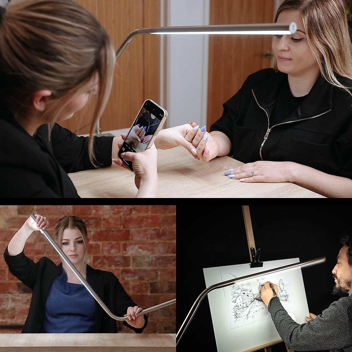 Daylight Company LLC Daylight Company Slimeline 3 led Floor Lamp, Brushed Steel