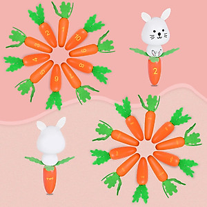 Uncle Nick Wooden Toys for Toddlers Montessori for Toddler Carrot Harvest Game, Developmental Shape Sorting Matching Puzzle Game for 3 Year Old Baby Boys and GirlsGifts Fine Motor Skill Toy