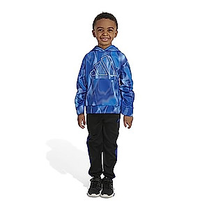 adidas boys Long Sleeve Camo Fleece Hooded Pullover Set, Team Royal Blue (New), 7