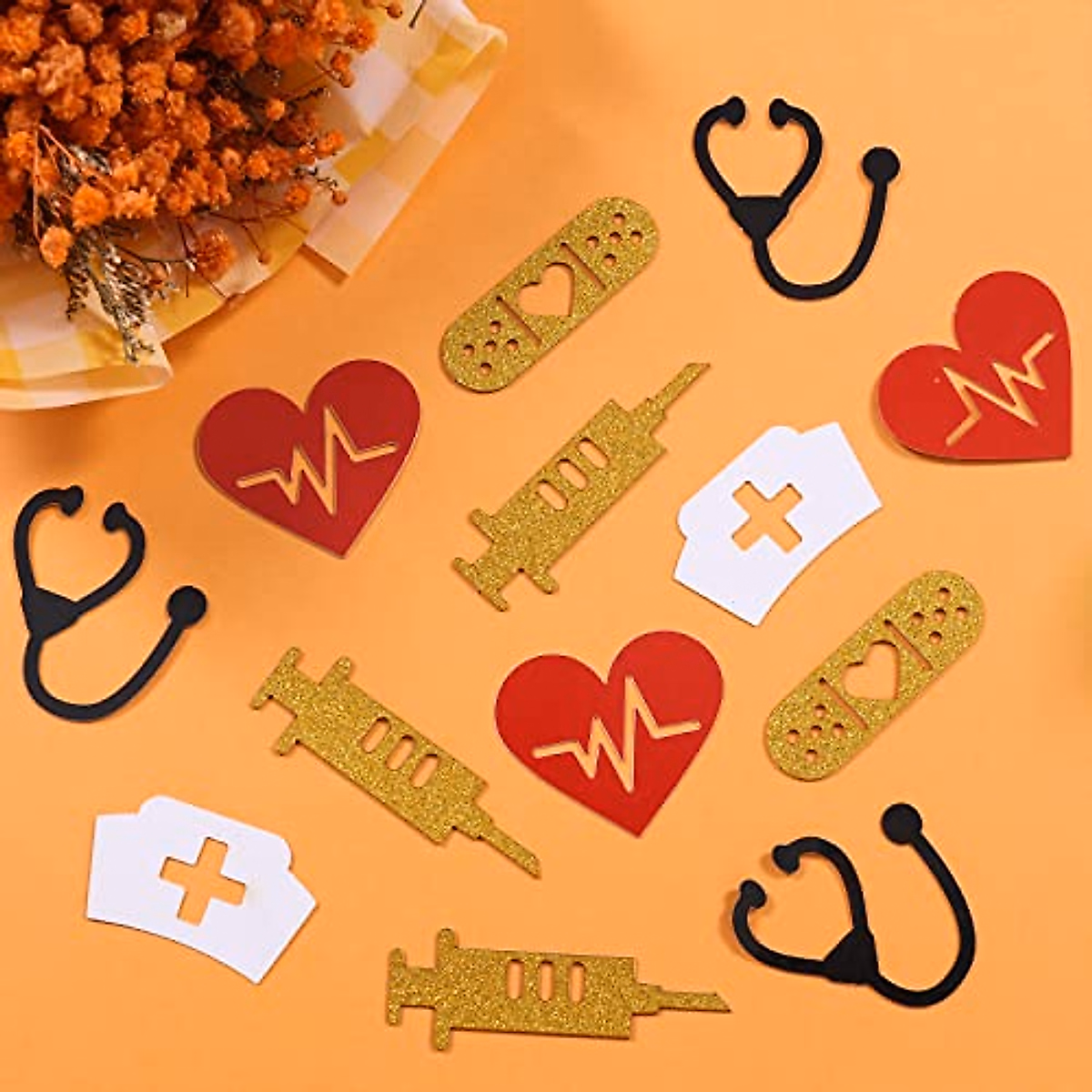 200 Pack Nurse Confetti - Nurse Party Table Decorations for Nursing Medical School Graduation Nurse Week Decor Retirement RN Party Supplies