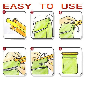 ANCHDO 16pcs Bag Sealer Sticks，4 Lengths，Plastic Bag Sealer Clips Sticks Slide On Bag，Gripstik Bag Sealer Slide Sticks for Food Storage ，Bread and Snack Bags