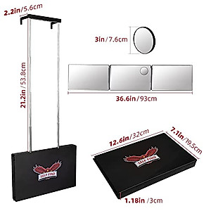 SELF FIND 3 Way Mirror for Hair Cutting, 360° Mirror for Haircuts for Men, Barber /Self Cut Mirror with Height Adjustable Telescoping Hooks, and 5X Magnifying for Makeup and Hair Styling