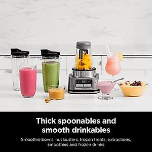 Ninja SS101 Foodi Smoothie Maker & Nutrient Extractor* 1200 WP, 6 Functions Smoothies, Extractions*, Spreads, smartTORQUE, 14-oz. Smoothie Maker, (2) To-Go Cups & Lids, Silver