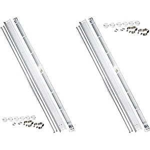 BRILLIHOOD 8FT LED Garage Shop Light, 80W (190W Equiv.), 8000LM LED Ceiling Light Fixtures, 6000K (Cool White), T8/T12 Fluorescent Light Fixture for Warehouse, Supermarket, Workshop Office, 2-Pack