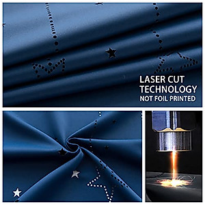 MANGATA CASA Kids Blackout Curtains with Moon & Star for Bedroom-Cutout Galaxy Window Curtains & Drapes with Grommet for Nursery Room-Baby Darkening Curtains 84 Inch Length 2 Panels(Navy 52x84in)