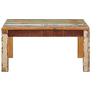 QJBSAVVA Coffee Table 31.5"x31.5"x15.7" Solid Reclaimed Wood,Wood Center Table Low Table TV Stand Sofa Table Suitable for Meeting Rooms, Reception Rooms, Offices