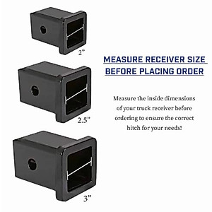 Drop Hitch 2.5" Receiver Class V 32K Towing Hitch, Combo Includes Dual Hitch Ball, Pintle Lock & Two 3/4" Hitch pins (12" Drop 2.5" Receiver)