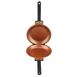 Pwshymi Double Side Frying Pan Non Stick Flip Egg Fried Egg Pancake Maker Double Frying Pan Household Kitchen Cookware