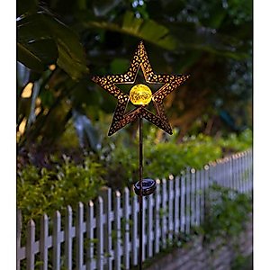 TAKE ME Star Solar Lights Garden Outdoor Decor, Waterproof Metal Decorative Stakes for Walkway,Yard,Lawn,Patio Mother's Day Gifts