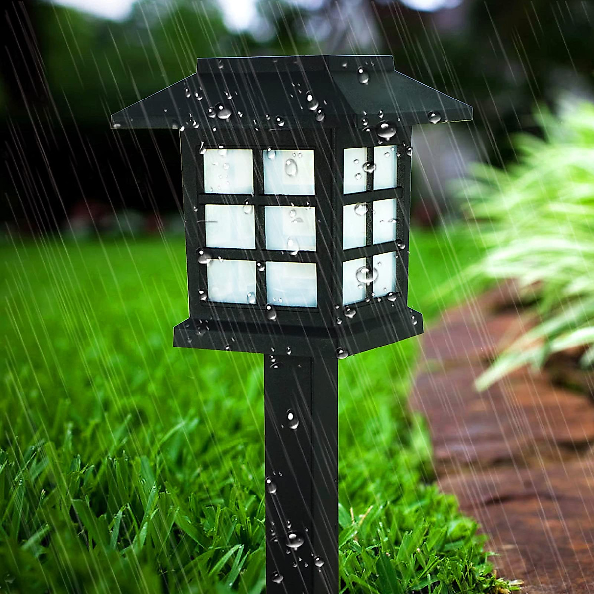 Anordsem 8 Pack Solar Lights Outdoor Pathway, Pathway Lights Solar Powered, Waterproof Pathway Solar Lights, Upgrade Solar Landscape Lighting for Walkway, Garden, Park, Sidewalk (Warm White)