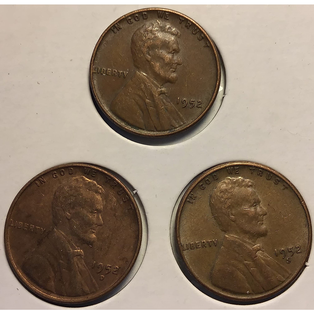 1952 P D S Lincoln Wheat Penny Cent PDS set Penny Seller Very Fine