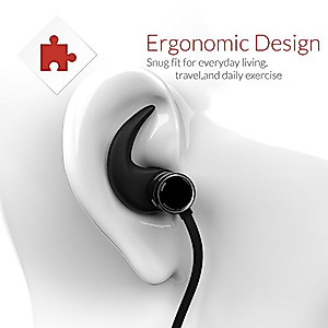 Crave Octane Wireless Bluetooth Earphones, in-Ear Sweat and Water Resistant Stereo Headphones Earbuds with 8 Hour Battery, Magnetic Ends, Built-in Mic - Black