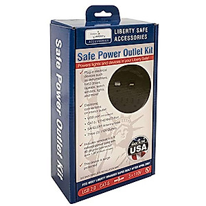 Liberty Safe Power Outlet Kit for Interior Safe Accessories with USB and Ethernet for Dehumidifiers and Lights