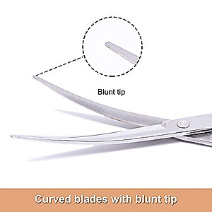 LovinPet Pet Grooming Scissors Professional Dog Cat Grooming Shears with Round Blunt Tip Stainless Steel, Dog Curved Scissors for Grooming Cats Dogs Grooming Tools