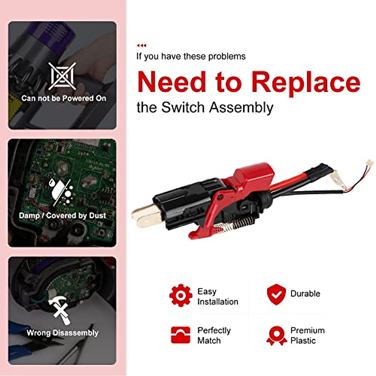 Strong Trigger Assembly Replacement for Dyson V11 SV14 Vacuum Cleaner Disassembly Tool Screwdriver Set