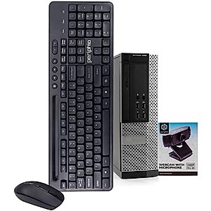 Dell OptiPlex 9020 PC Desktop Computer, Intel i5-4570, 16GB RAM, 512GB SSD, Windows 10 Pro, New 1080p Periphio Webcam, New Periphio Wireless Keyboard & Mouse, New 16GB Flash Drive, WiFi (Renewed)