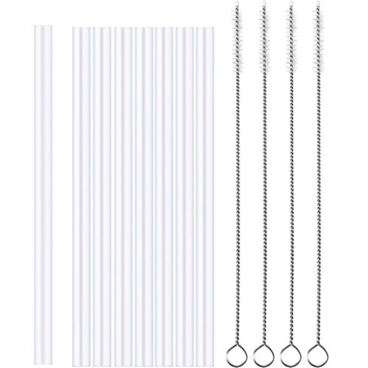 TecUnite 8 Pieces Replacement Straws Set for Kids Bottle, 4 Pieces Straw Cleaning Brushes for Hydro flask Wide Mouth Bottle accessories