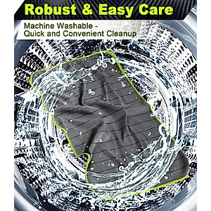 Airlab Carbon Microfiber Towels for Car Glass Window Polishing Cleaning Cloth Auto Detailing Lint Free Streak Free Drying Car Wash Large Towel, Pack of 2, 20"x16", 400GSM