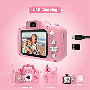 Kids Camera for Girls and Boys, HiMont Digital Camera for Kids with 32GB TF Card, 1080P Toddler Camera & Selfie Video Camera Suitable for Birthday & Christmas Toy Gift for Kids Age 3-10 (Pink)