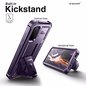 Dexnor for Samsung Galaxy S20 5G Case/6.2 inches, [Built in Screen Protector and Kickstand] Heavy Duty Military Grade Protection Shockproof Protective Cover for Samsung Galaxy S20 5G,Mulberry