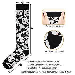 Kigai 1 Pair Cute Panda Compression Socks 20-30mmHg Knee High Women Socks Tube Athletic Stockings for Men Sport Soccer Running Cycling Medical Nurse Winter Travel