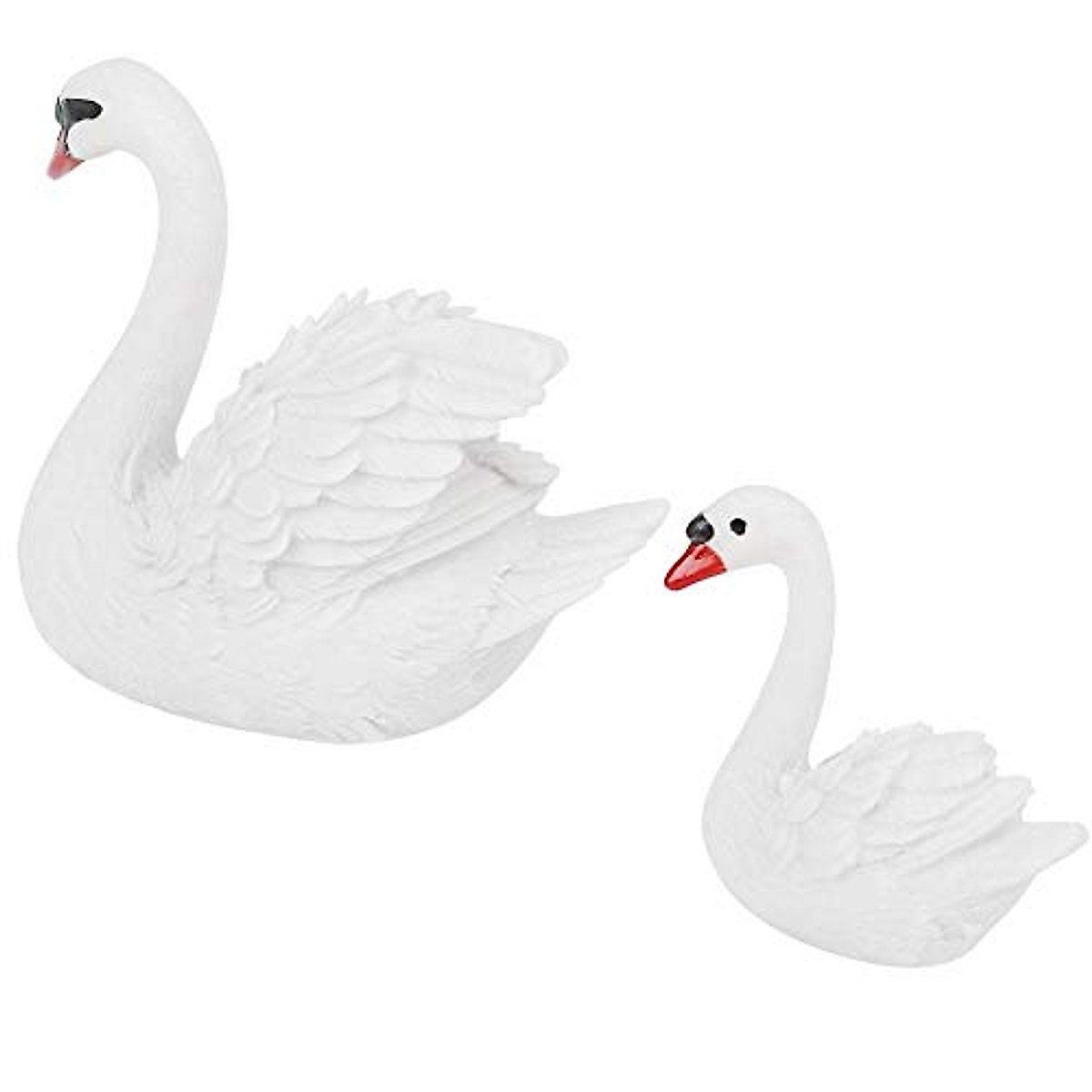 Dancal 2 PCS Swan-Shape Garden Statue Outdoor Sculpture Lawn Garden Scene Decor