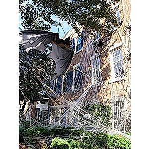 Halloween Spider Web Decoration with 80 Fake Spiders Haunted House Props
