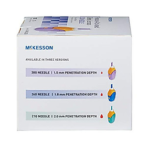 McKesson Safety Lancets, Sterile, Pressure-Activated, 30 Gauge Needle, 1.5 mm, 100 Count, 1 Pack
