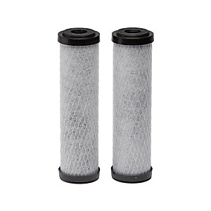 EcoPure EPW2C Carbon Whole Home Replacement Water Filter-Universal Fits Most Major Brand Systems (2 Pack), 2 Count (Pack of 2), Light Gray/Black