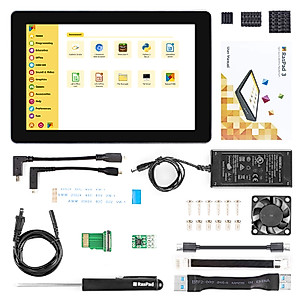 SunFounder RasPad 3.0 - an All-in-One Tablet for Raspberry Pi 4B with 10.1" Touchscreen and Built-in Battery for IoT, Programming, Gaming, 3D Printing Projects