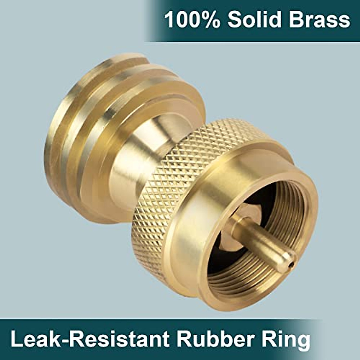 GASPRO 1lb Propane Tank Adapter, 20lb to 1lb Converter, Hook Up Small Propane Tanks When 20lb Ran Out, Solid Brass