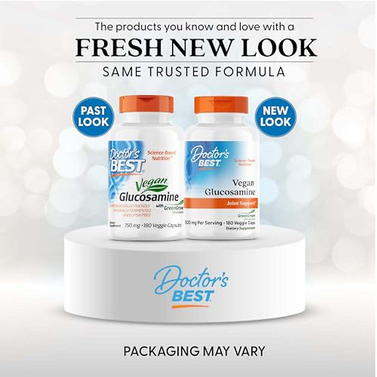 Doctor's Best Vegan Glucosamine Sulfate, Joint Support, Non-GMO, Vegan, Gluten Free, Soy Free, 750 mg 180 Veggie Caps (Pack of 1)