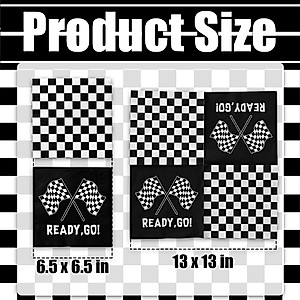 40Pcs Black and White Checkered Flag Party Napkins Disposable Race Car Birthday Party Supplies Racing Car Theme Party Paper Lunch Napkins for Baby Shower Kids Men Party Decorations Favors