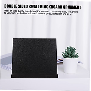 NUOBESTY 2 Sets Blackboard Wooden Writing Boards Mini Chalkboards Signs Black Chalkboard Sign Small Message Chalkboard Sign Stand up Wooden Sign Wooden Black Boards bar Counter Dining Table