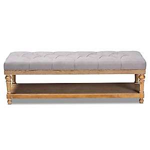 Baxton Studio Benches & Banquettes, Grey/Greywashed