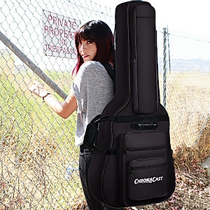 ChromaCast Electric Bass Guitar Padded Gig Bag (CC-BPB, Black