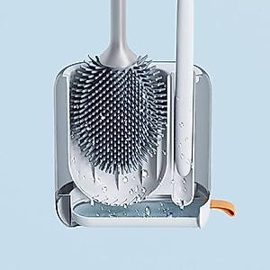 Creative Silicone Toilet Bowl Brush 2-in-1 Toilet Brush Cleaning Powerful Toilet Cleaner Brush Toilet Brush and Holder Set