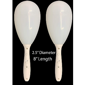 Pack of 2 Light Shakers LED Light Up Maracas - Choose From Multiple Modes: Solid Red, Green, and Blue; Plus COLOR CHANGE (Alternates Colors With Every Shake)