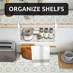 FIFTY FEET 12X120 Inch Shelf Liner for Kitchen Cabinets, PVC Drawer Liner for Dresser Non-Slip Bathroom, Non-Adhesive Cabinet Liner Washable (Beige Circle)(1 Roll)