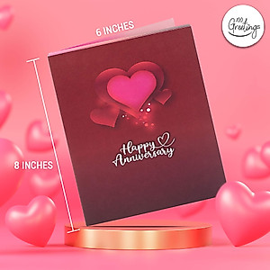 100 Greetings LIGHT & MUSIC Pop Up Happy Anniversary Card - Plays Song 'Just The Two of Us' - Happy Anniversary Cards for Husband - Wedding Anniversary Present for Wife - Gift for Her & Him
