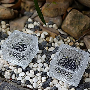 XINGTONG Solar Outdoor Lights Solar Ground Lights Solar Brick Lights Solar Landscape Lights for Garden, Patio, Walkway, Driveway,Deck Decorations 2.8x2.8 Size