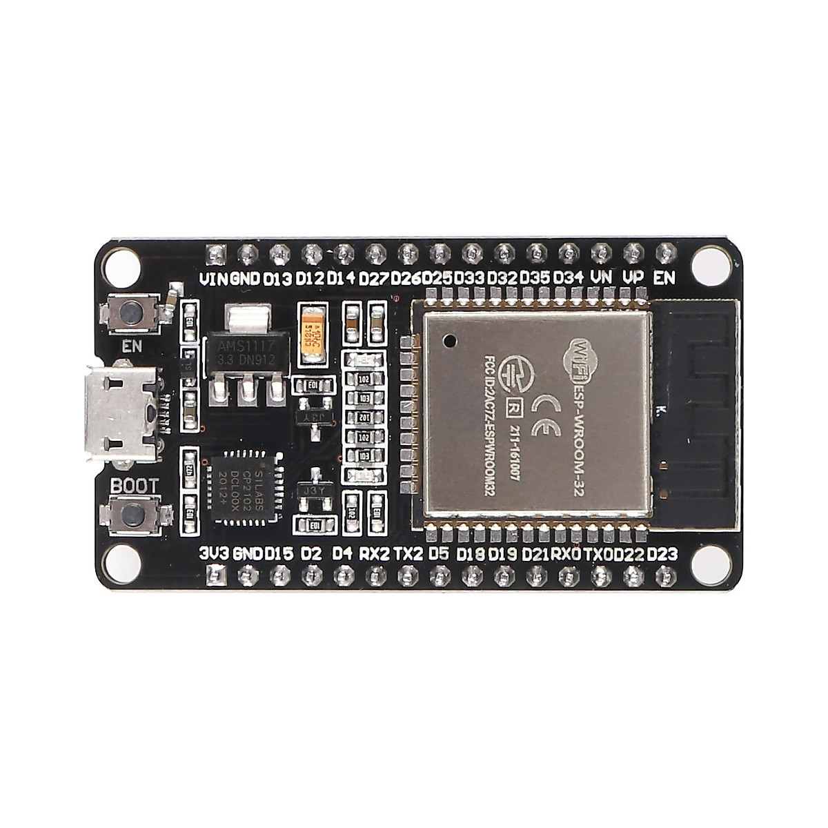 Aokin ESP32 ESP-WROOM-32 Development Board 2.4 GHz WiFi and Bluetooth Dual Cores Microcontroller ESP-WROOM-32 Chip for Arduino NodeMCU, 1 Pcs