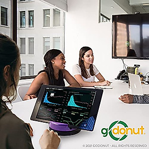 GoDonut 360 Swivel Phone Stand - Portable Mount Accessory for Travel, Nightstand or Desk- Compatible with Tablet, iPhone & Most Smartphones – Black