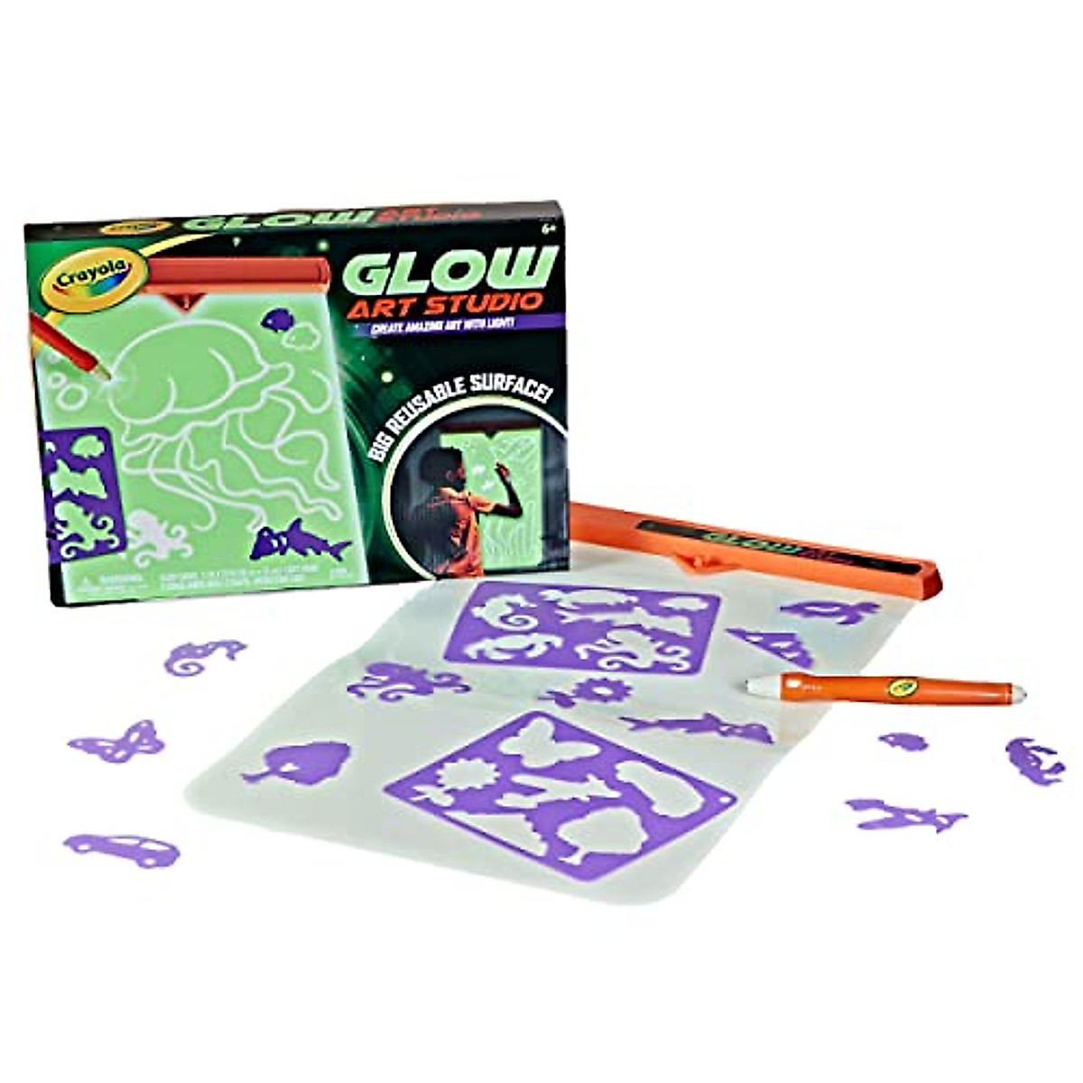 Crayola Glow Art Studio, Glow in The Dark Toys, Kids Gifts for Girls and Boys, Ages 6, 7, 8, 9