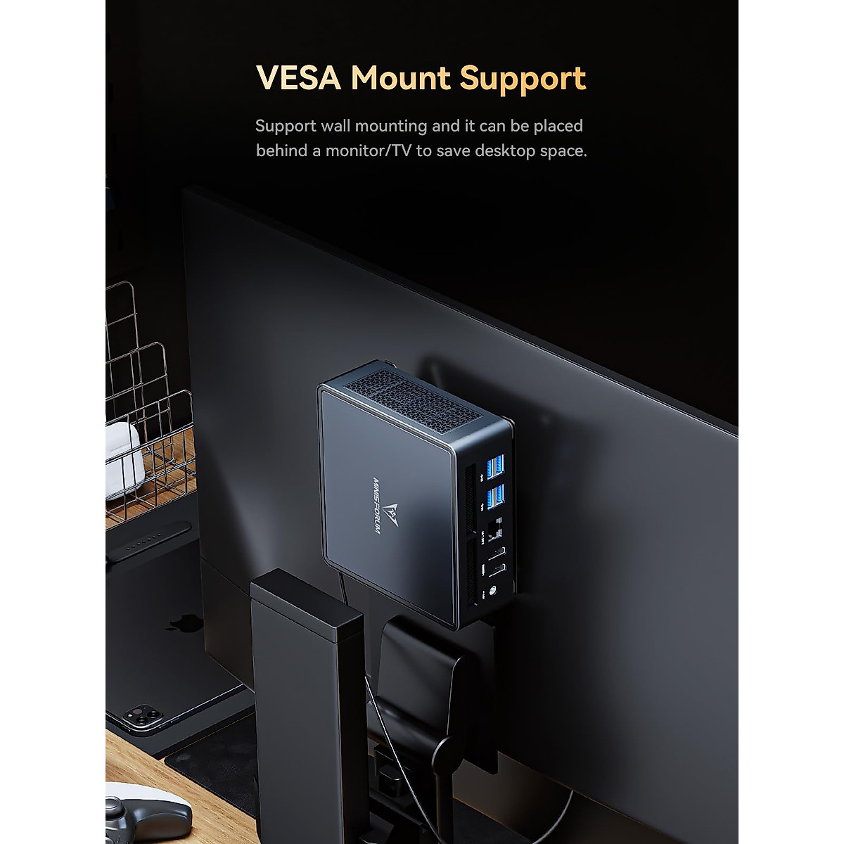 MINISFORUM DeskMini UM790 Pro Mini PC AMD Ryzen 9 7940HS Barebones Version Without RAM and SSD Personal Computer, AMD Radeon 780M Graphics, 2xHDMI(4K) 2xUSB4(DP|8K) Outputs