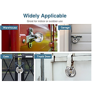 Puroma Keyed Padlock, Stainless Steel Discus Lock Heavy Duty Locks with 3 Keys, Waterproof and Rustproof Storage Lock with 3/8 Inch Shackle for Warehouse, Garage, Storage Locker, and Outdoors (1 Pack)