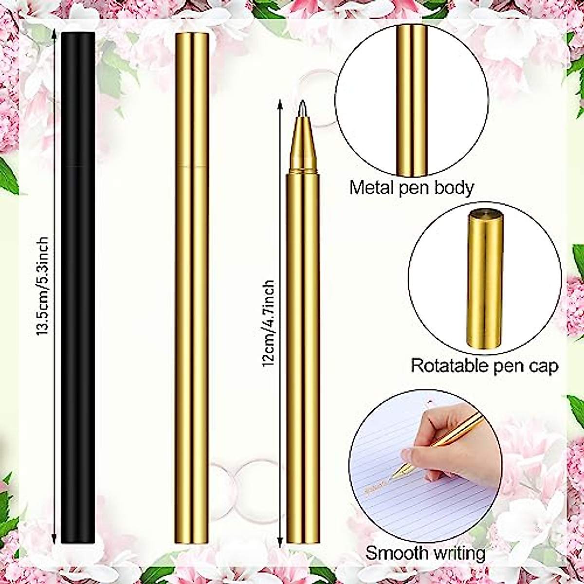 2 Pack 14 x 14 Inch Wedding Signature Picture Frame Displays 5x7 Photo with 2 Pcs Signature Pen for Wedding, Celebrations and Graduation, Black Wood Frame for Wall Hanging (11 x 14 Inch)