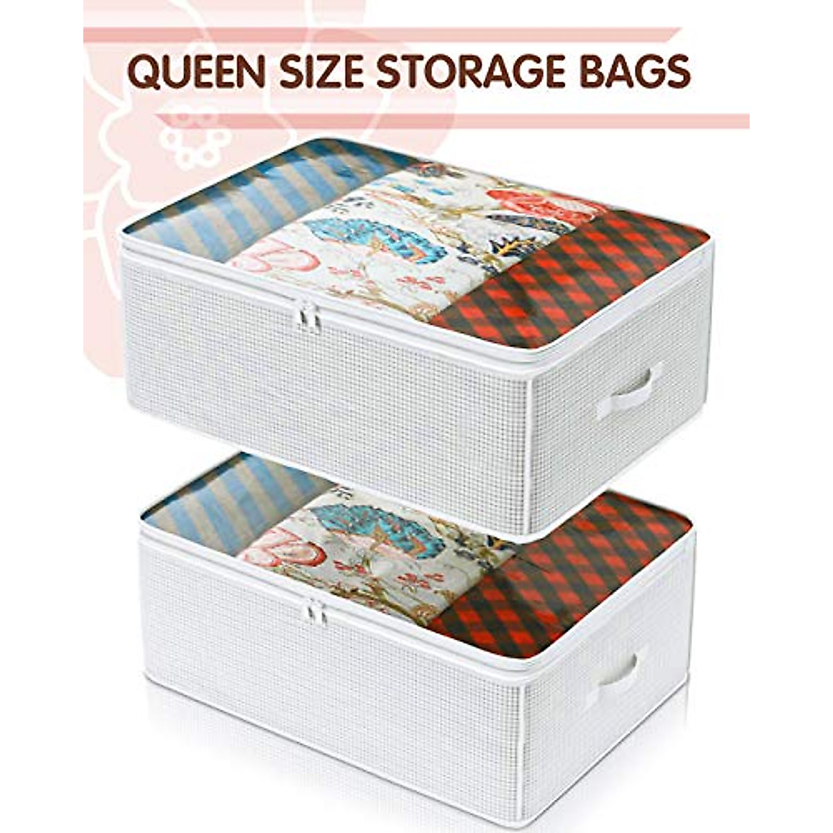 Cozy Casa Large Capacity Comforter Storage Bags for Comforters and Blankets-- Clothes Organizer for Closet